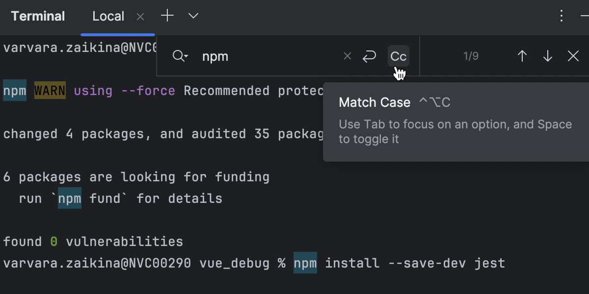 Terminal | WebStorm Documentation
