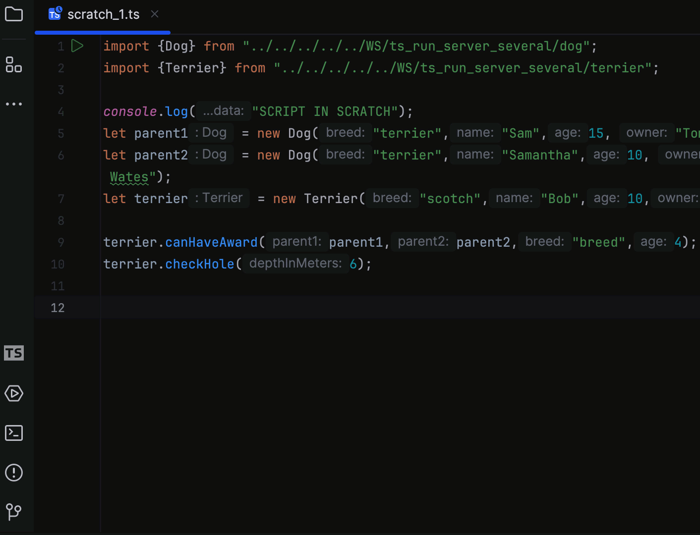 Typescript の実行とデバッグ Webstorm ドキュメント