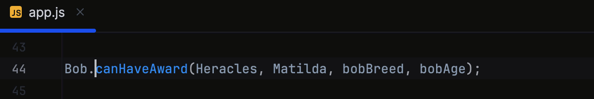 Viewing method parameter information | WebStorm Documentation
