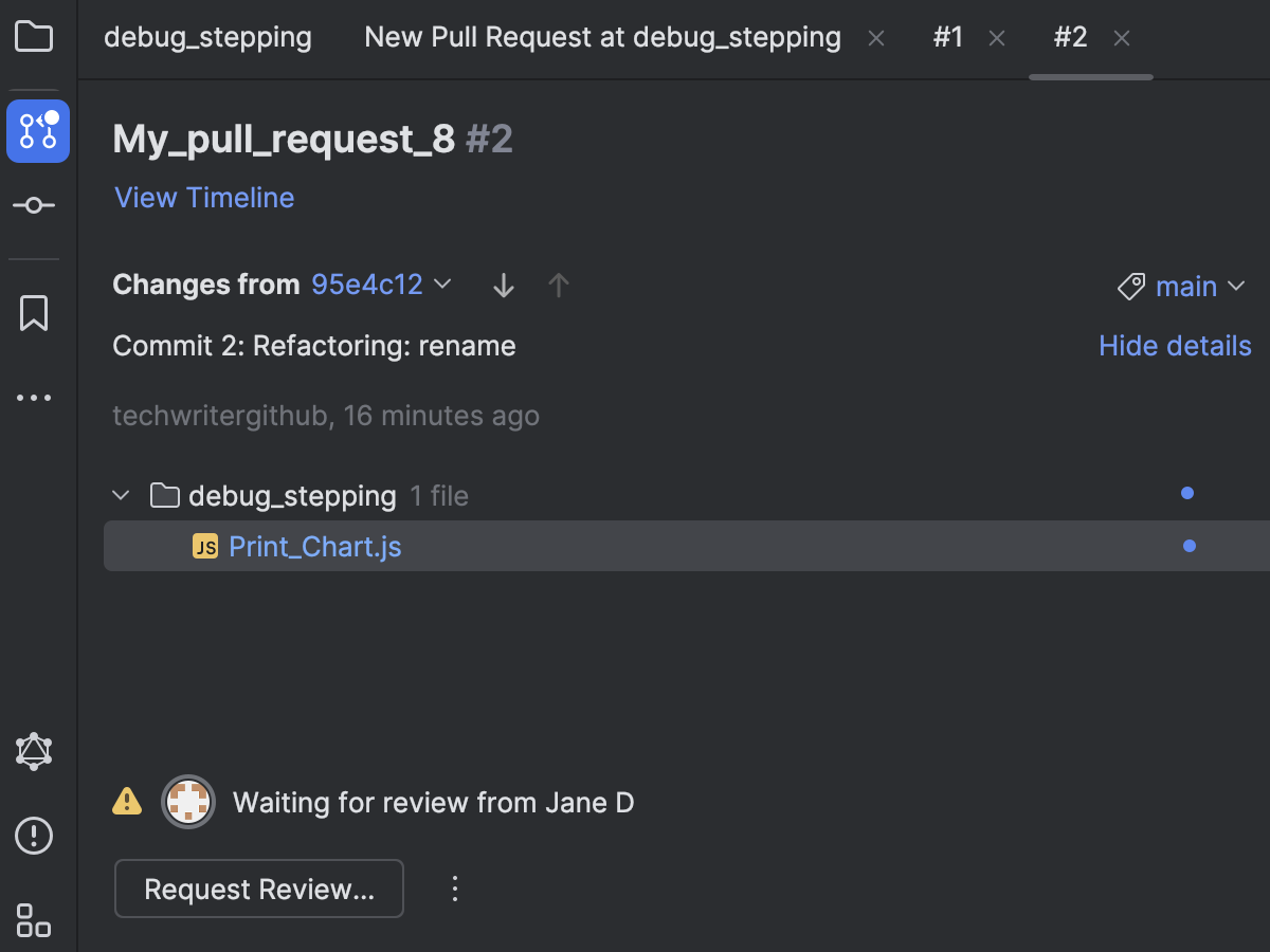 Work with GitHub pull requests | WebStorm Documentation