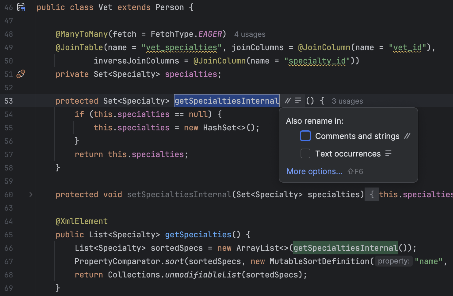 Rename refactorings | IntelliJ IDEA Documentation