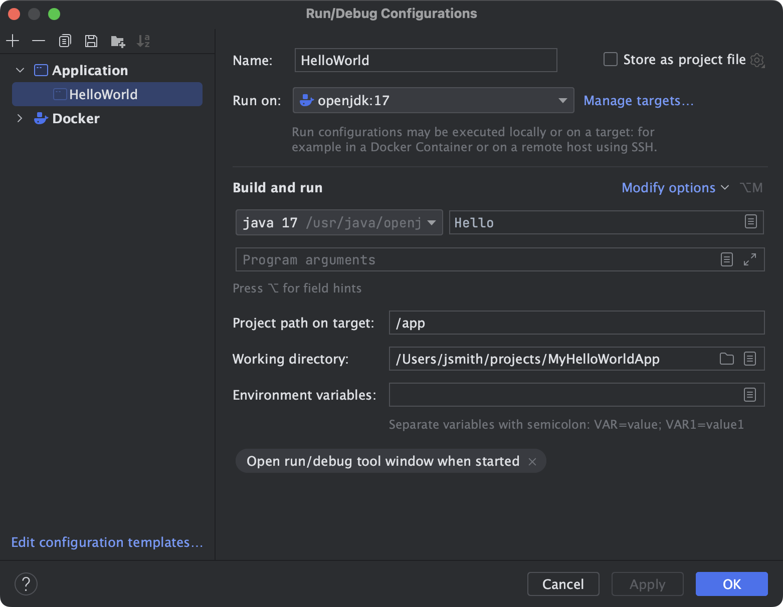 Docker run targets | IntelliJ IDEA Documentation