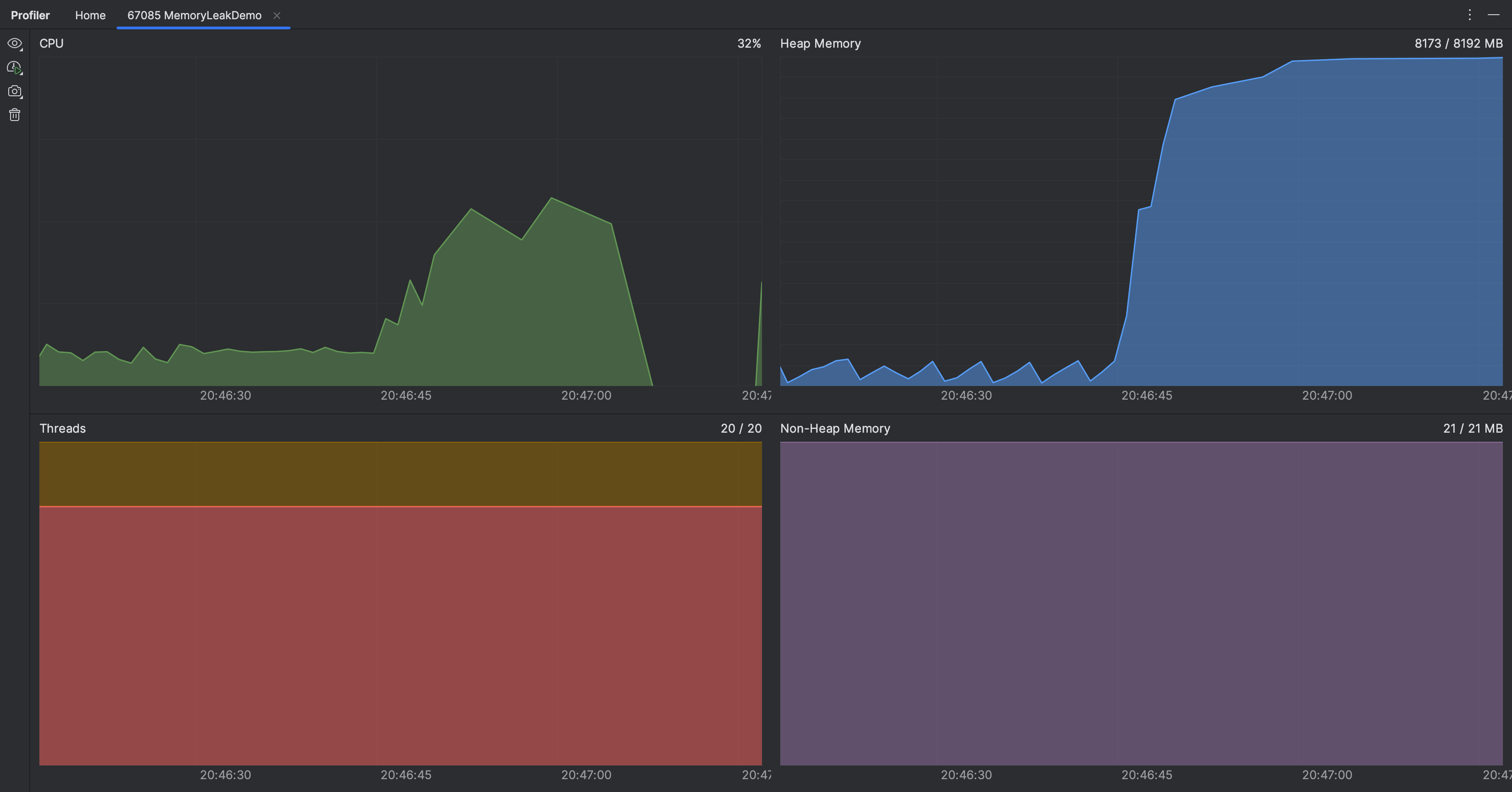 CPU and memory live charts | IntelliJ IDEA Documentation