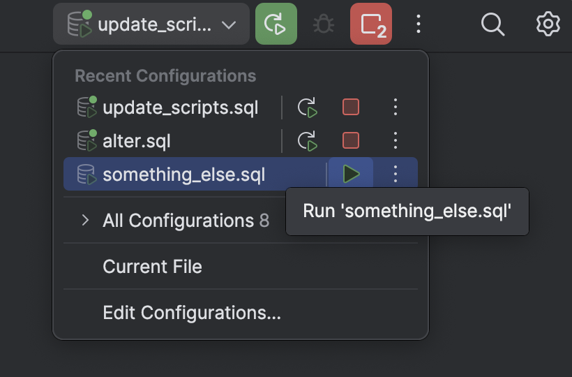 Run/debug configurations | DataGrip Documentation