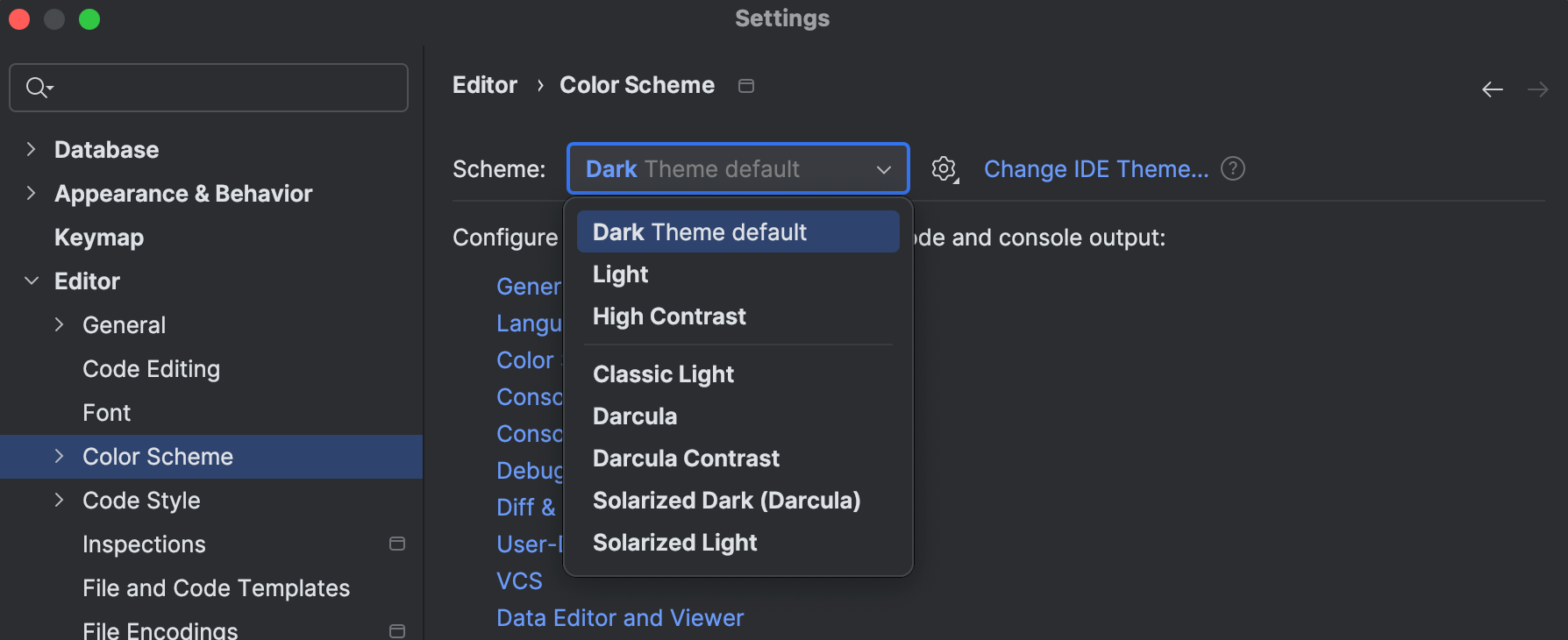 Colors and fonts | DataGrip Documentation