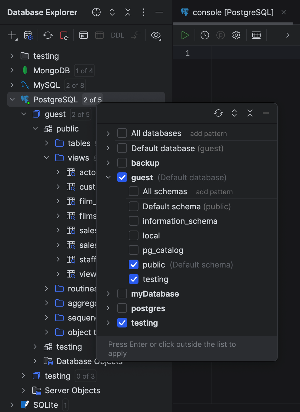 Database Explorer | DataGrip Documentation