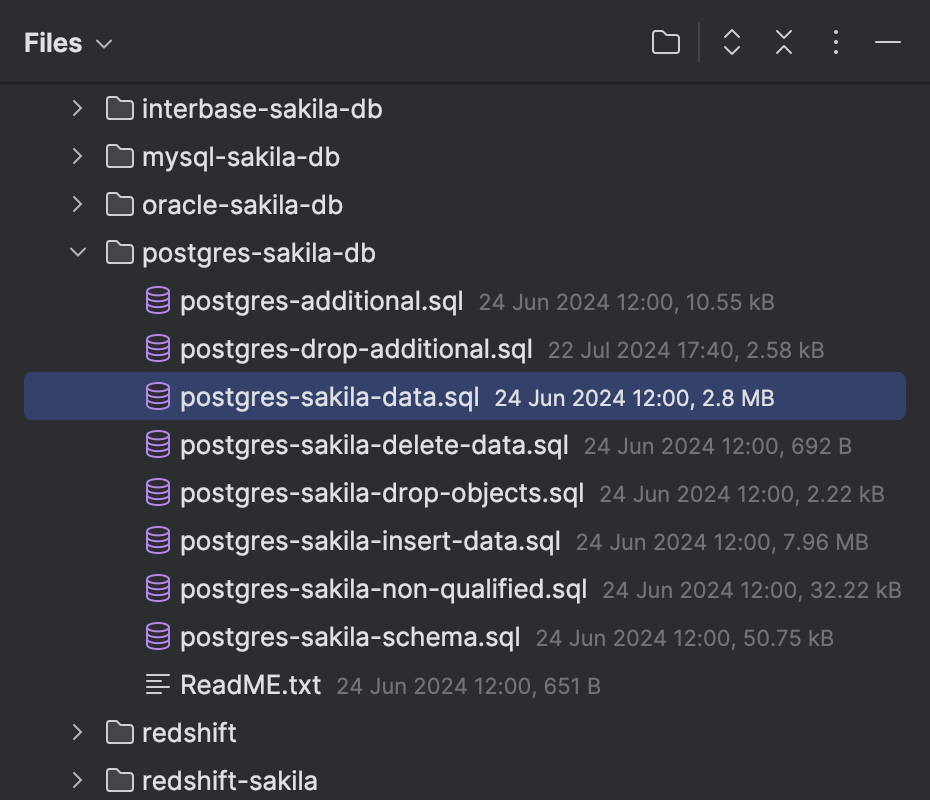 Files tool window | DataGrip Documentation