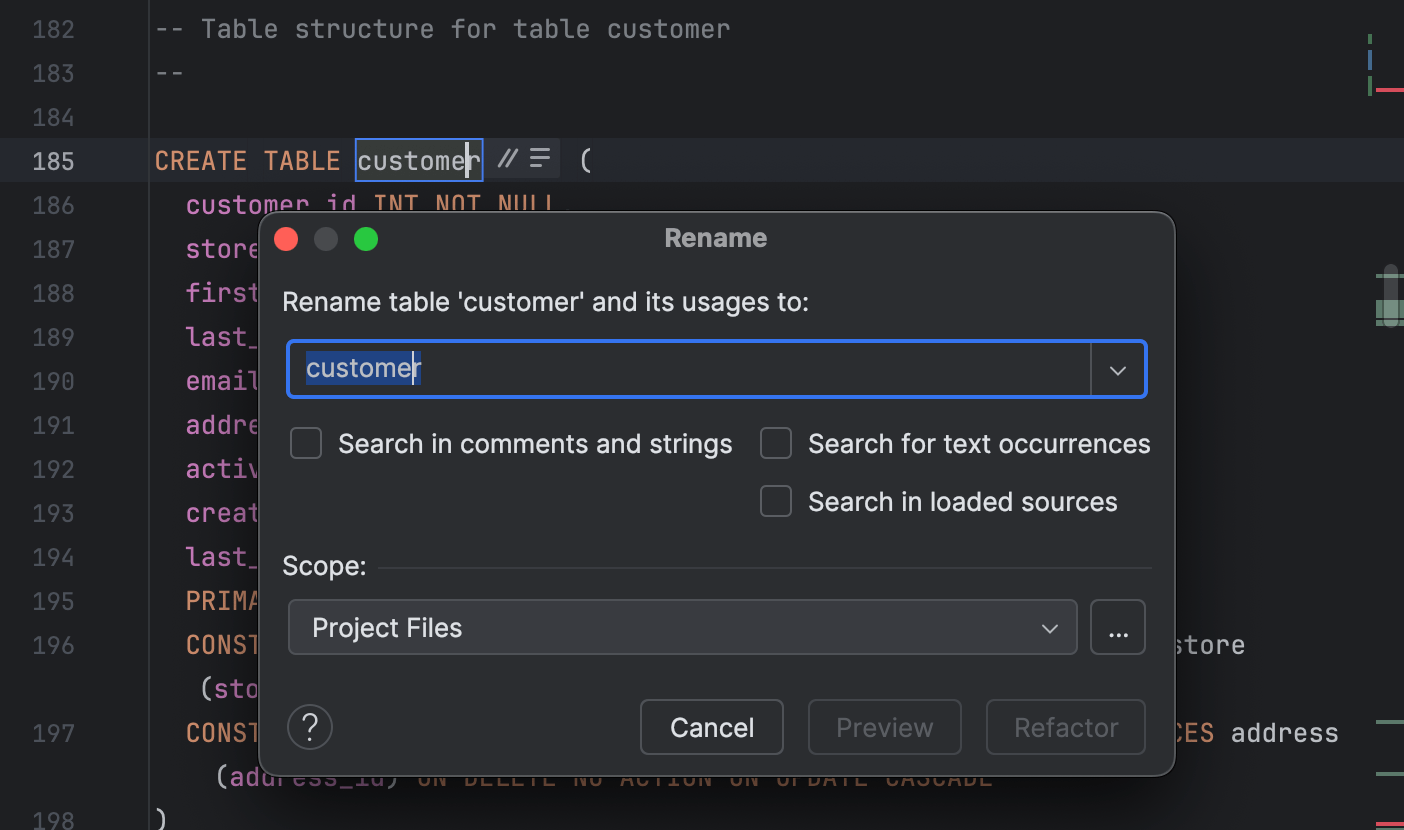 Code Refactoring Datagrip Documentation 0420