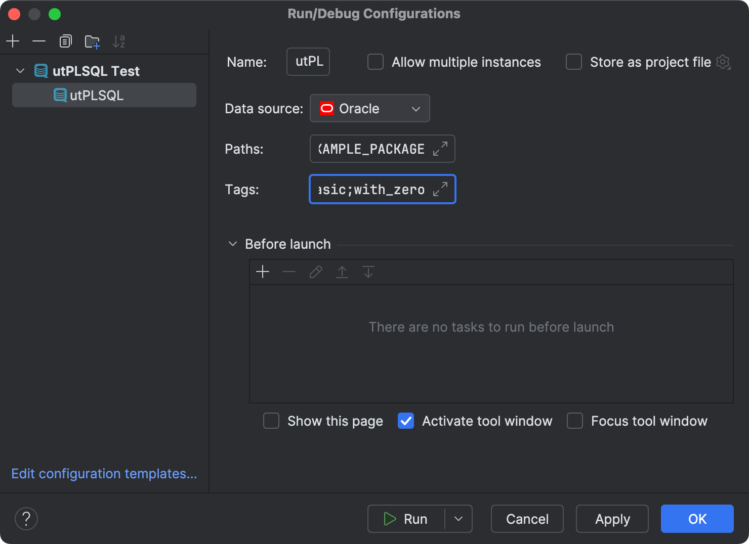 utPLSQL Test | IntelliJ IDEA Documentation