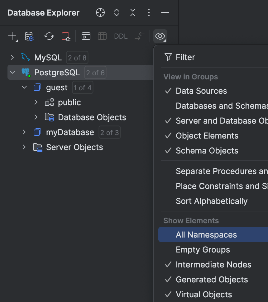 Databases | DataGrip Documentation