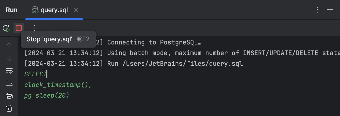 Run files | DataGrip Documentation