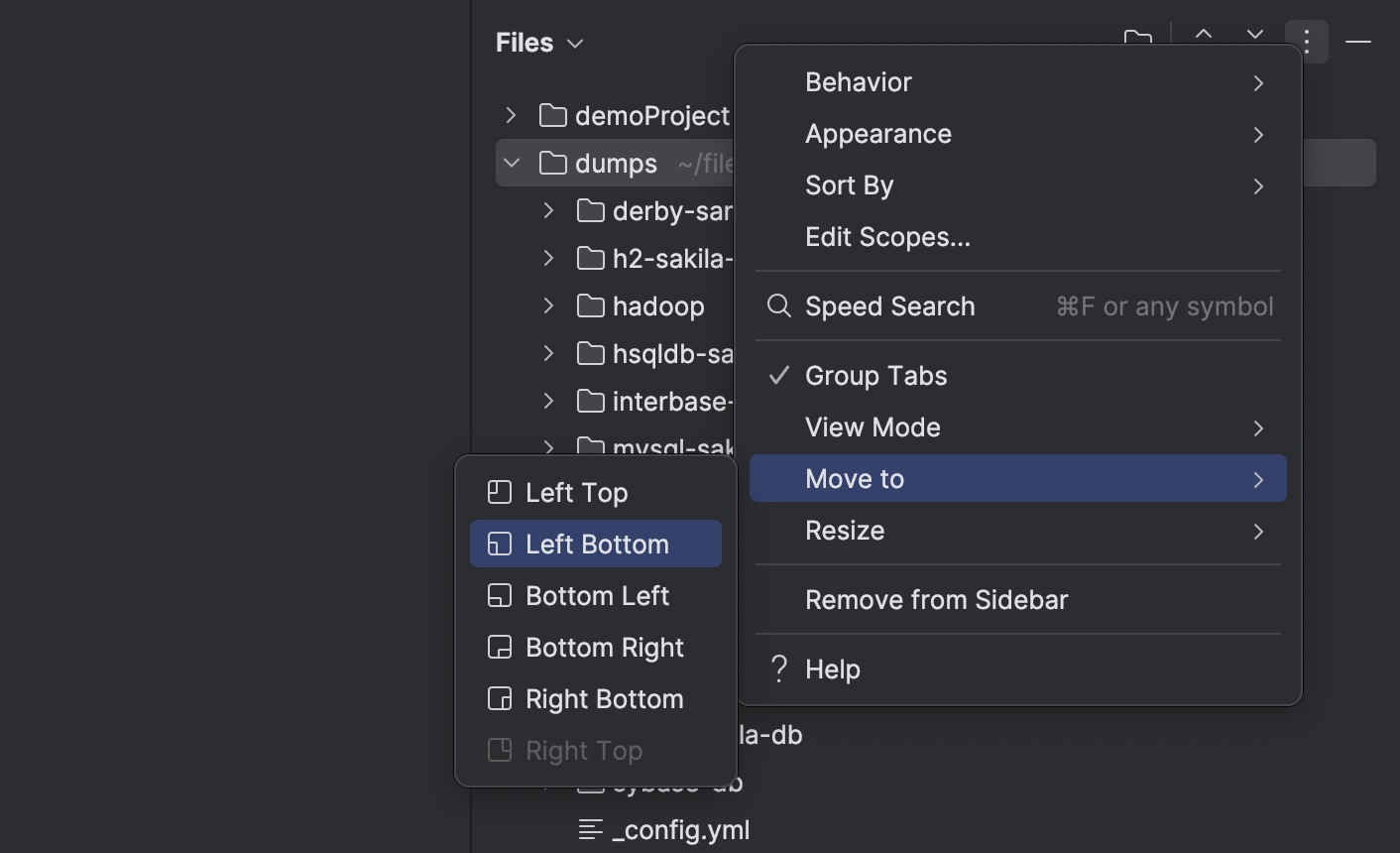 Arrange tool windows | DataGrip Documentation