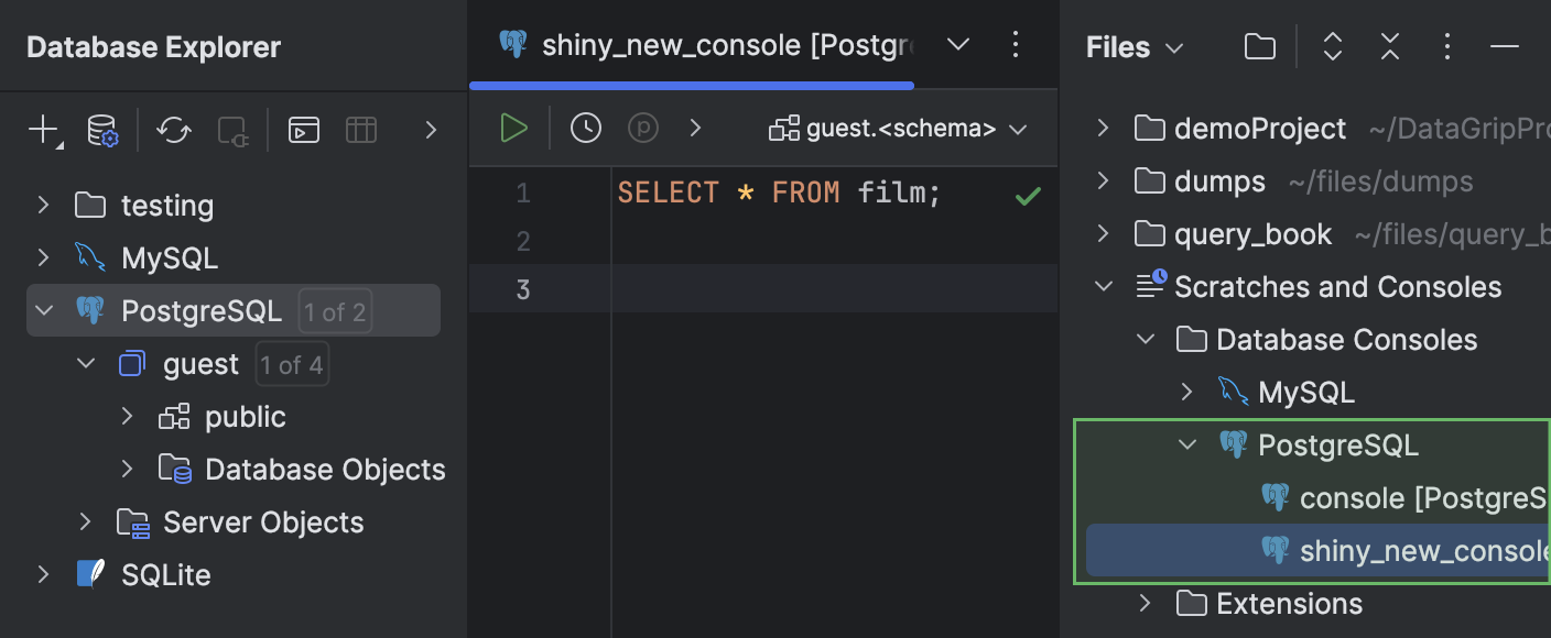 Use Files tool window | DataGrip Documentation