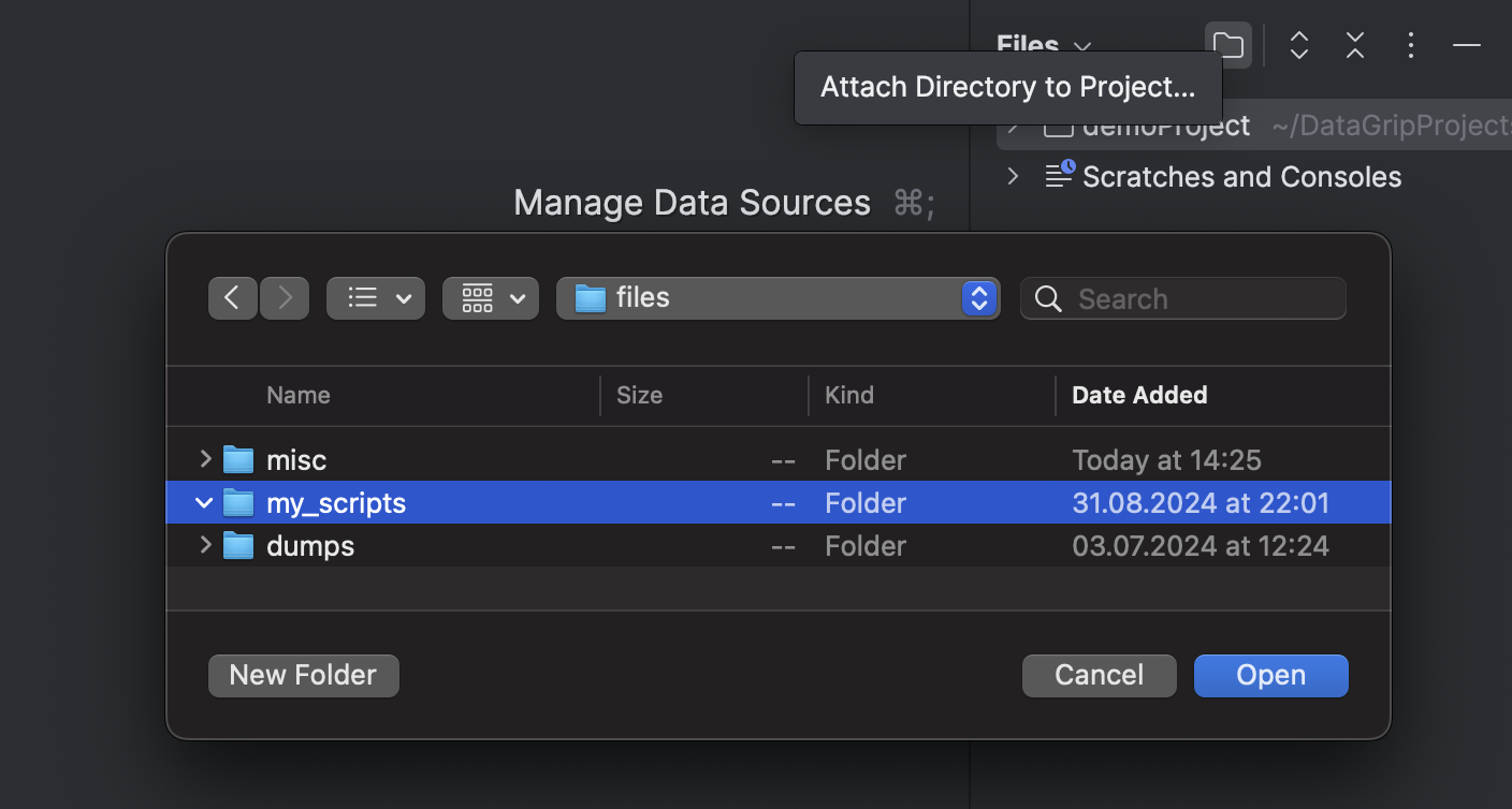 Use Files tool window | DataGrip Documentation