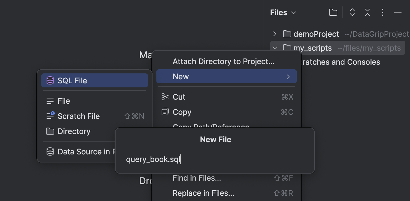 Use Files tool window | DataGrip Documentation