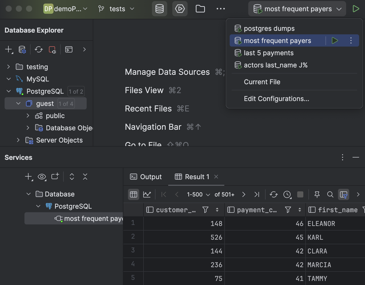 Store your queries | DataGrip Documentation