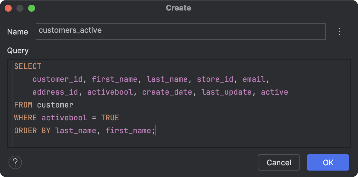 Store your queries | DataGrip Documentation