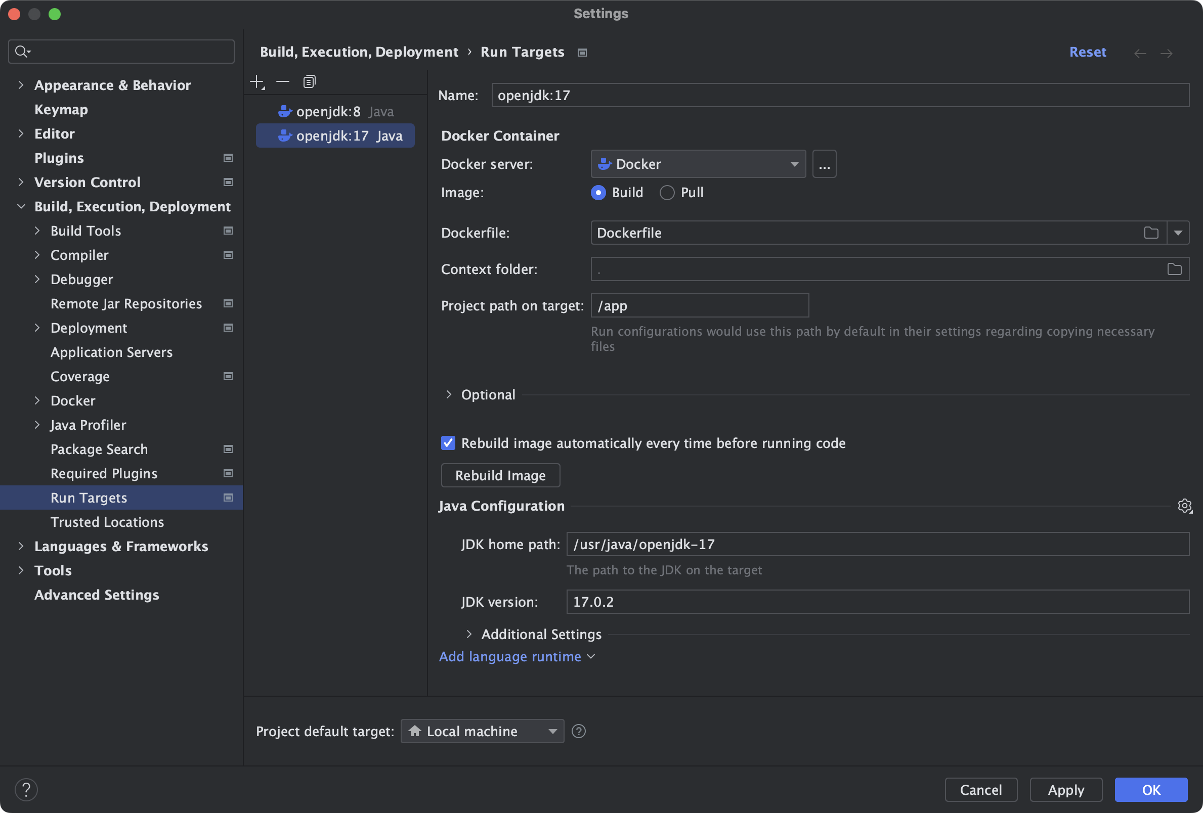 Docker run targets | IntelliJ IDEA Documentation