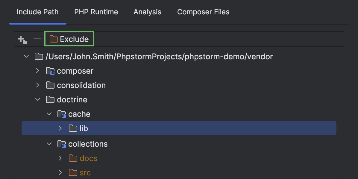 Excluded files and folders | PhpStorm Documentation