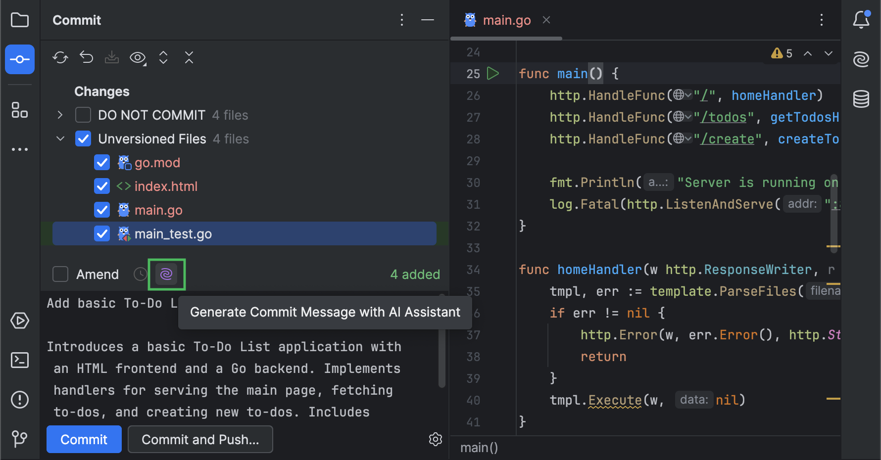 Using AI Assistant to build an application | GoLand Documentation