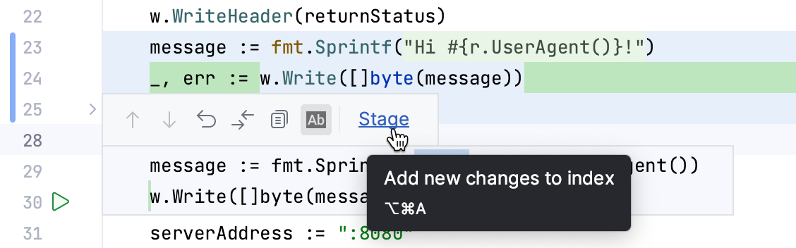 Commit and push changes to Git repository | GoLand Documentation