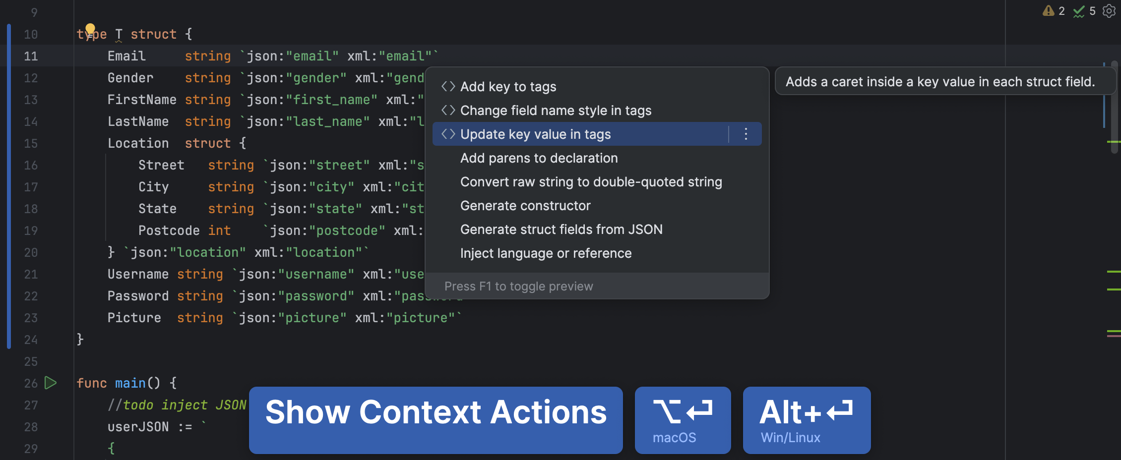 Working with JSON | GoLand Documentation