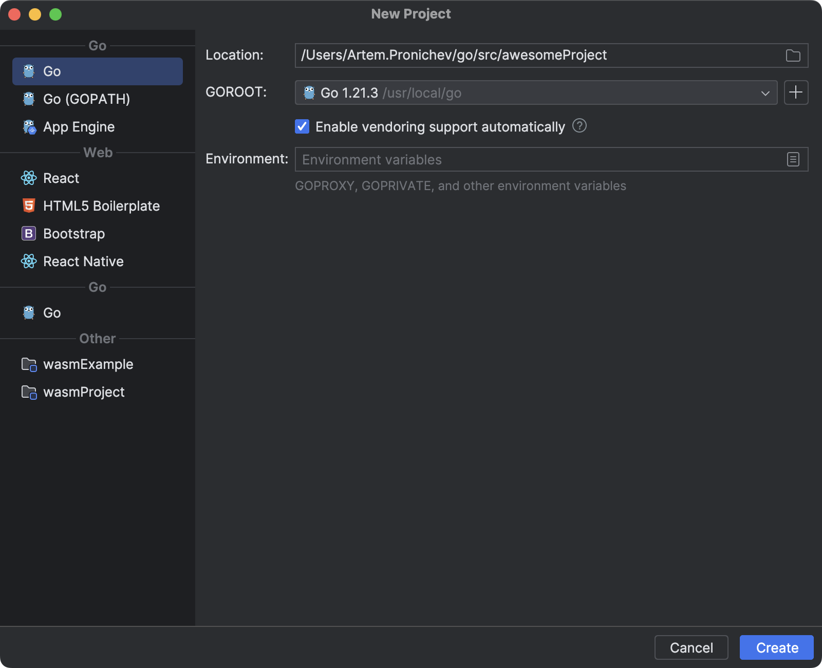 Save projects as templates | GoLand Documentation