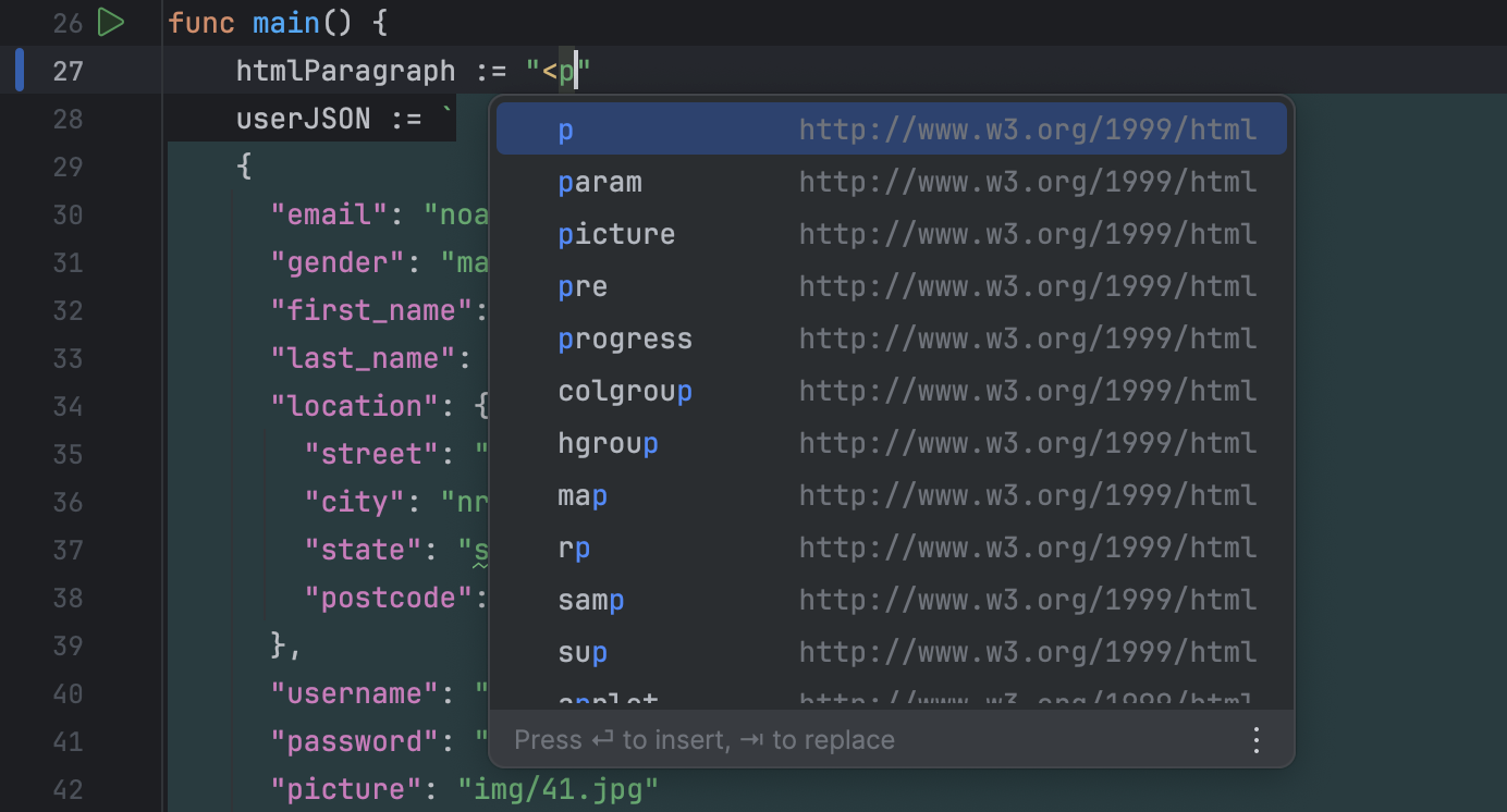Code completion | GoLand Documentation