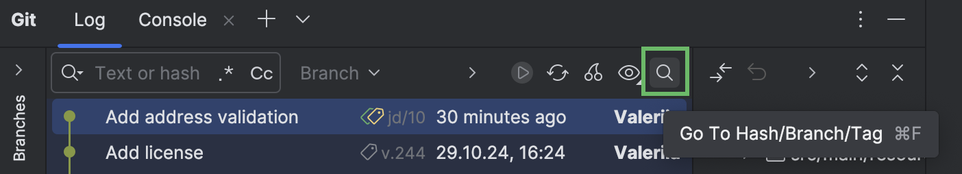 Use tags to mark specific Git commits | IntelliJ IDEA Documentation