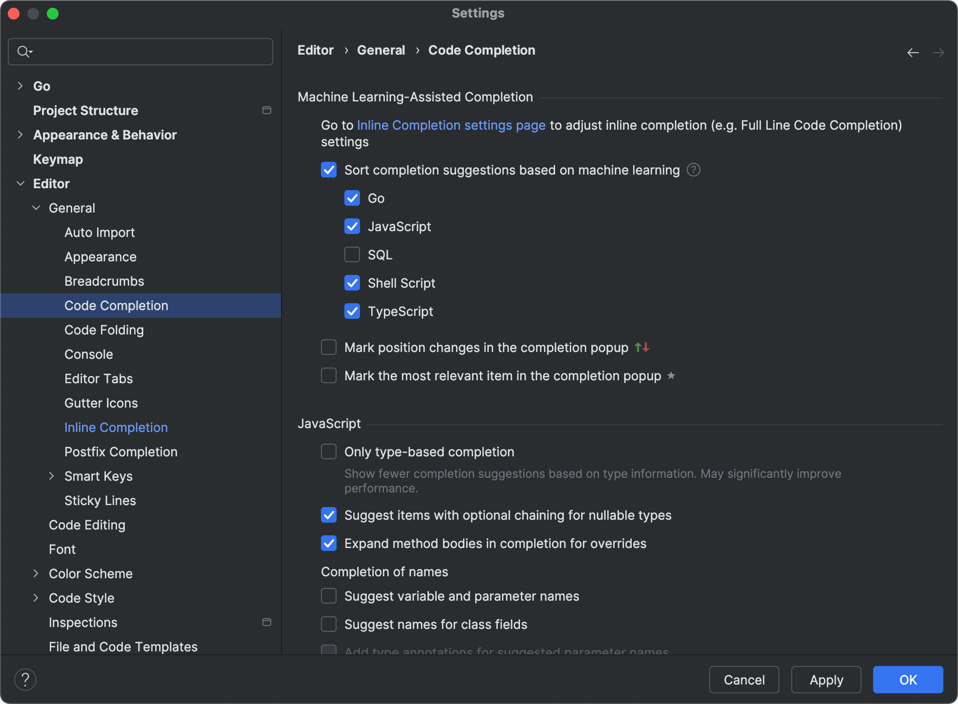 Code completion | GoLand Documentation