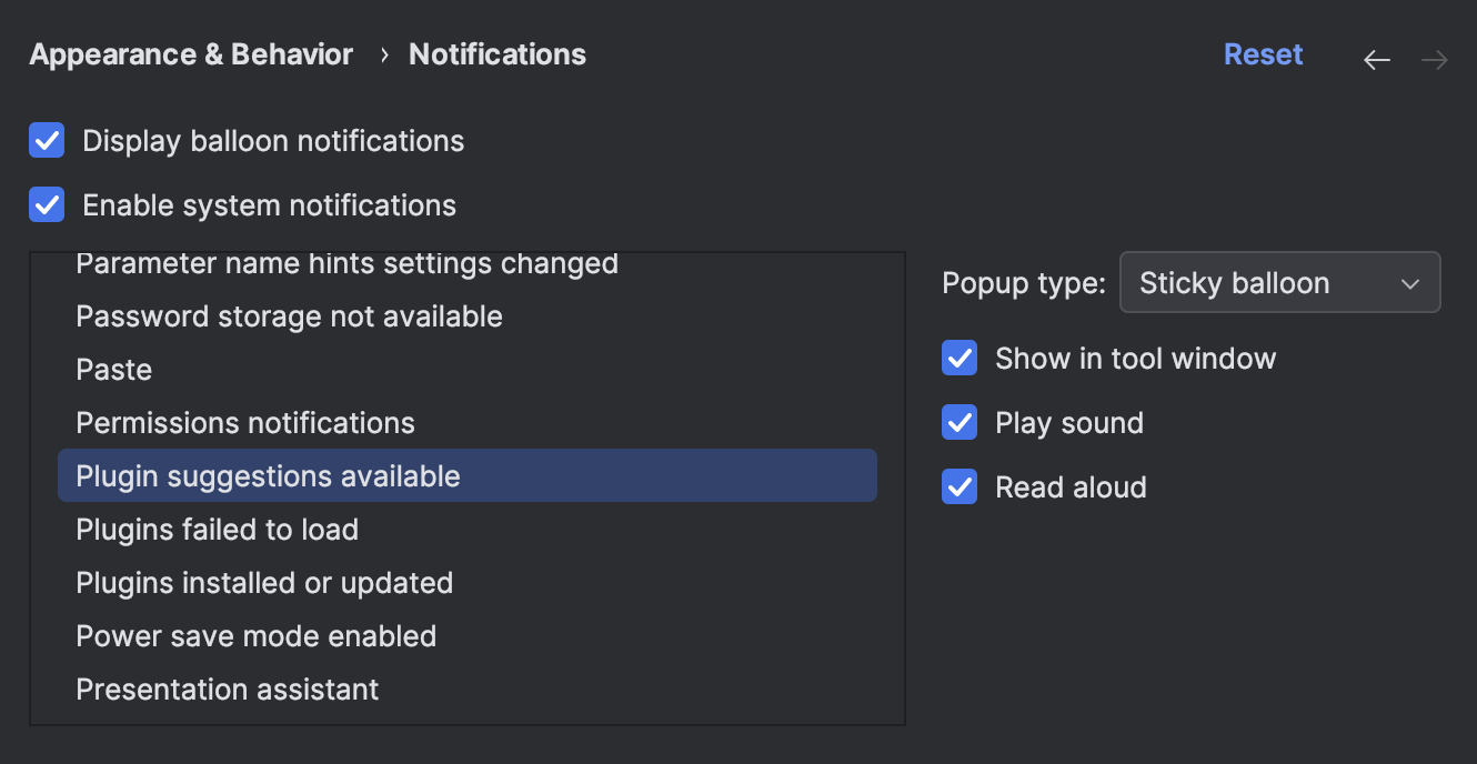 Notifications | IntelliJ IDEA Documentation