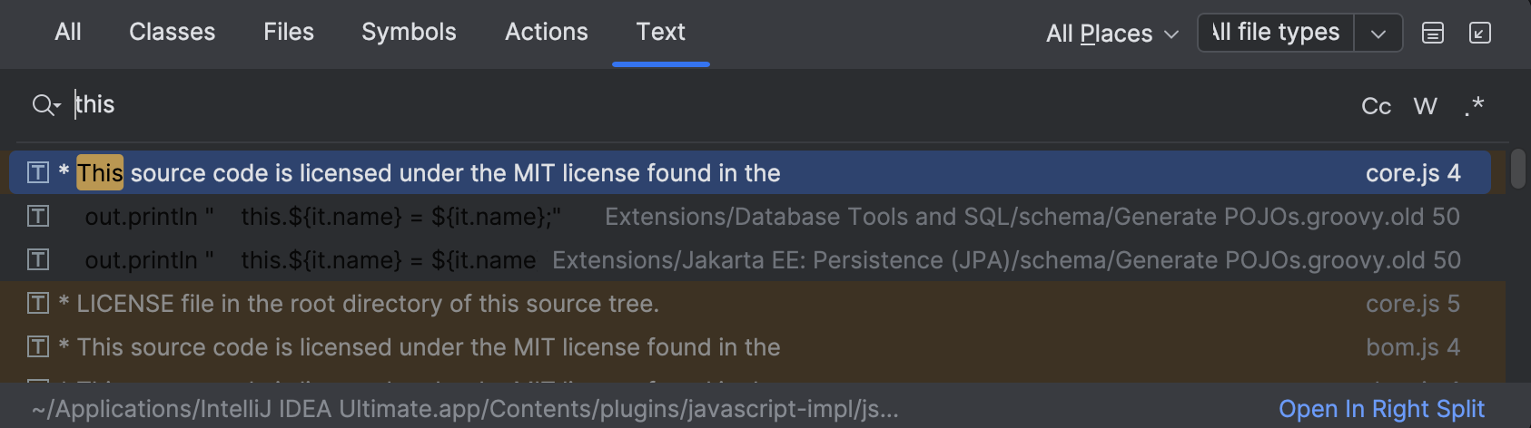 Search everywhere | IntelliJ IDEA Documentation