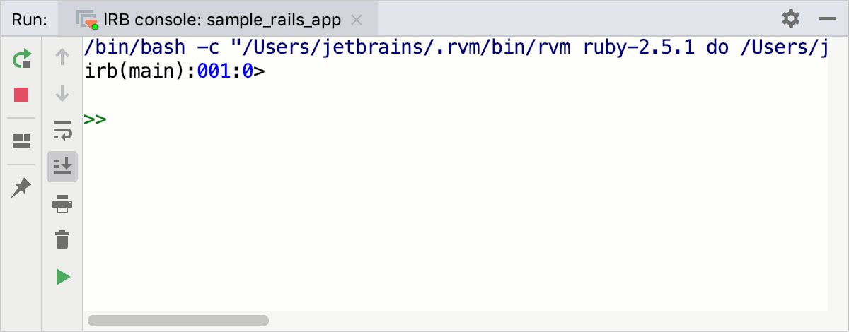 IRB/Pry console | RubyMine Documentation