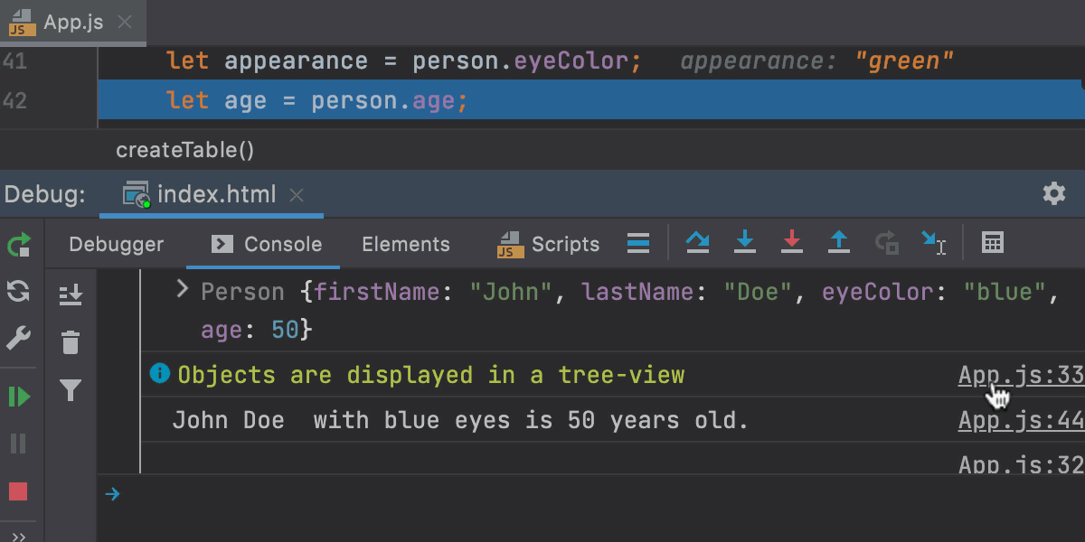 Interactive debugger console | WebStorm Documentation
