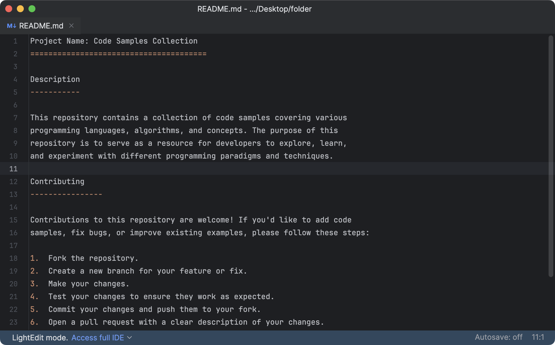 LightEdit mode | IntelliJ IDEA Documentation