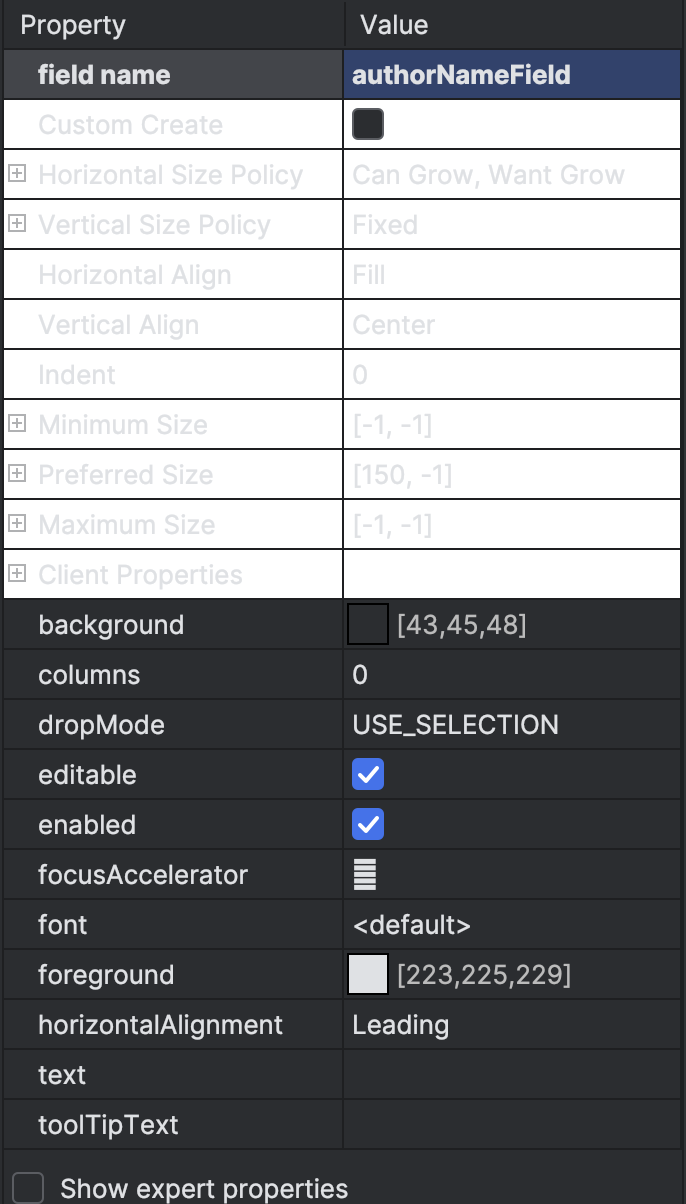 Property inspector | IntelliJ IDEA Documentation