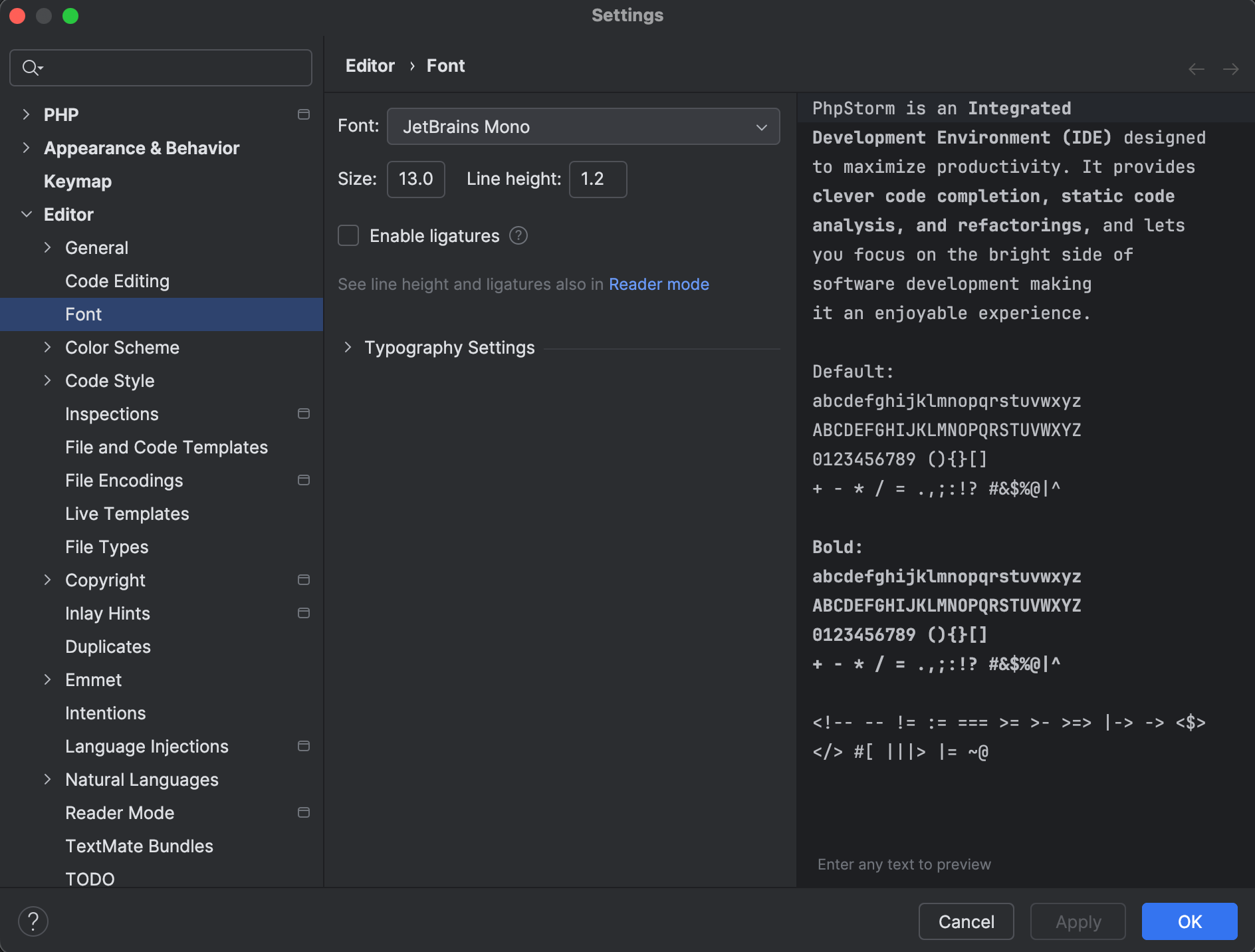 Colors and fonts | PhpStorm Documentation