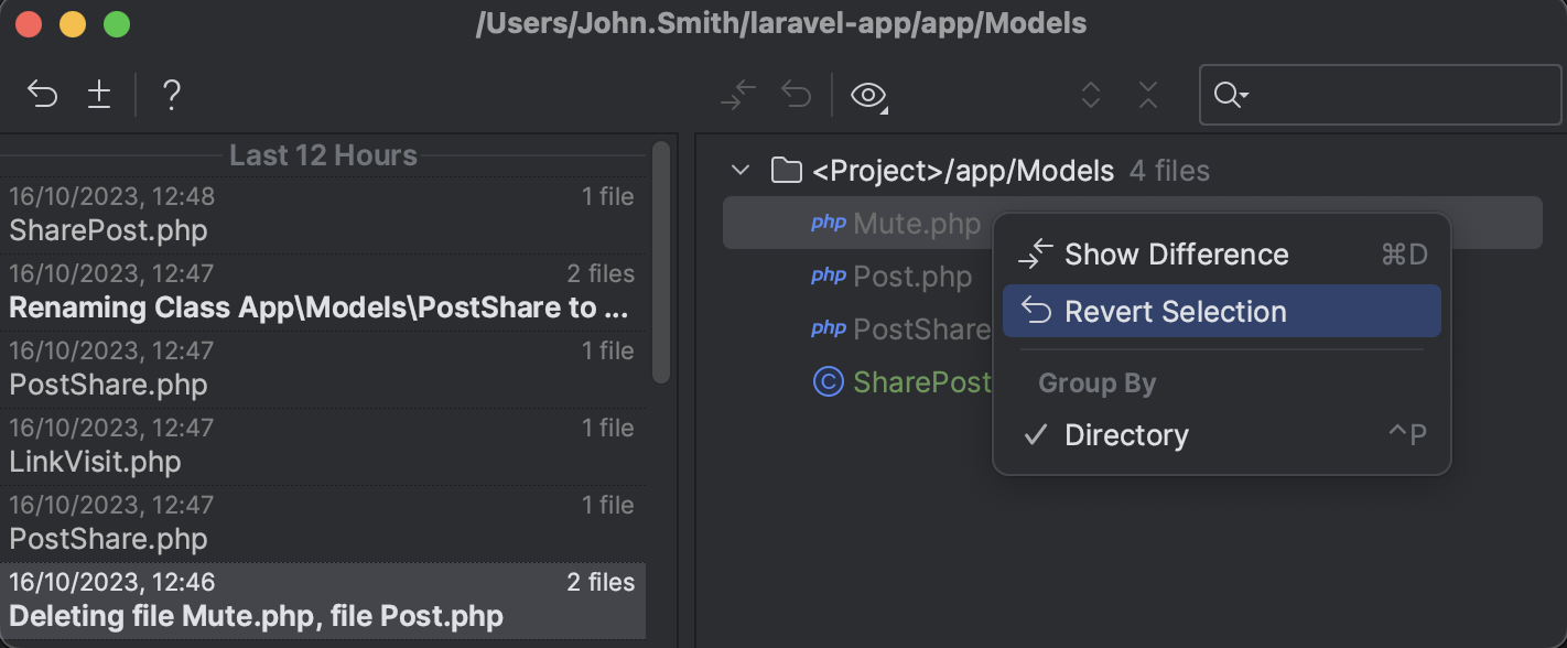 Local History | PhpStorm Documentation