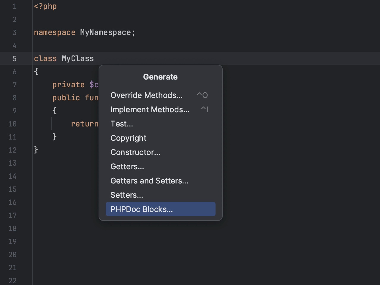 Phpdoc コメント Phpstorm ドキュメント