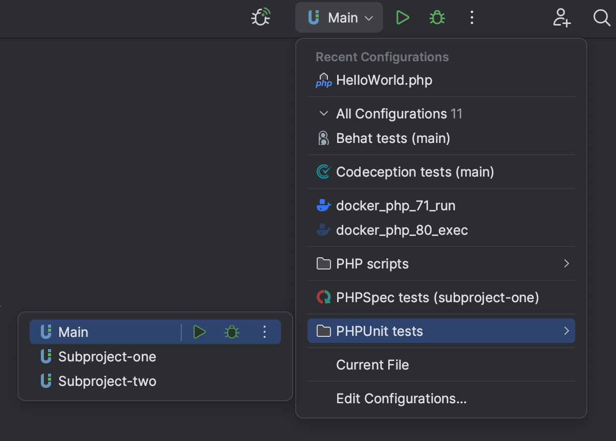 Run/debug configurations | PhpStorm Documentation