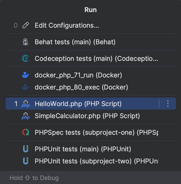 Run/debug code | PhpStorm Documentation