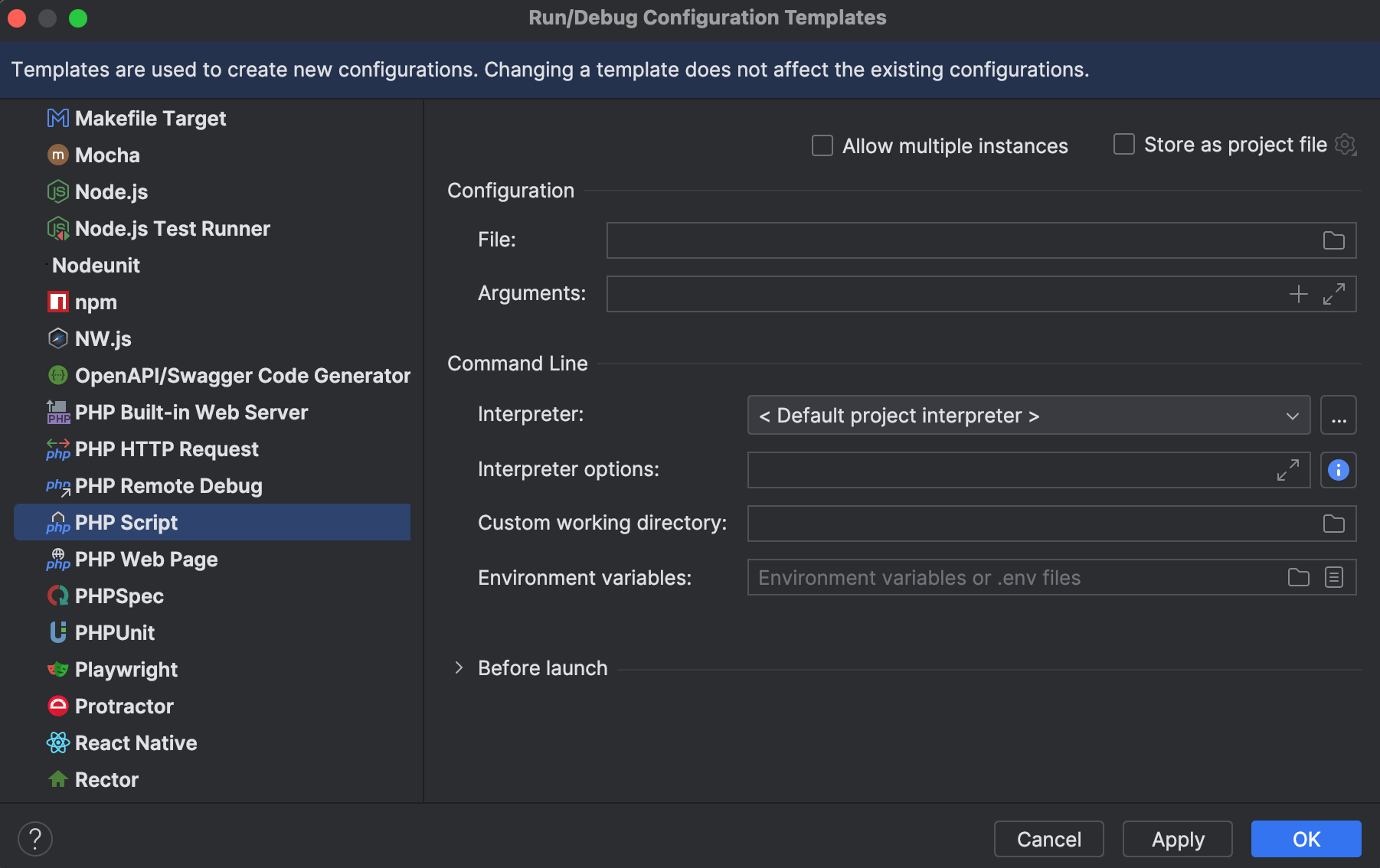 Run/debug configurations | PhpStorm Documentation