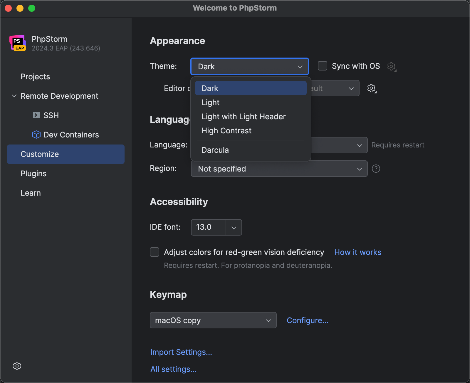 Run Phpstorm For The First Time Phpstorm Documentation 3087