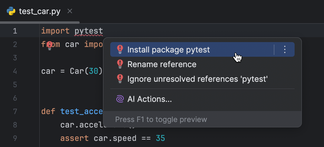 Prepare for testing | PyCharm Documentation