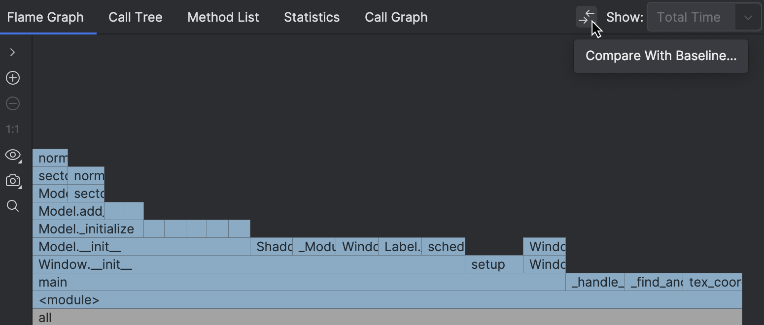 Read the profiler snapshot | PyCharm Documentation