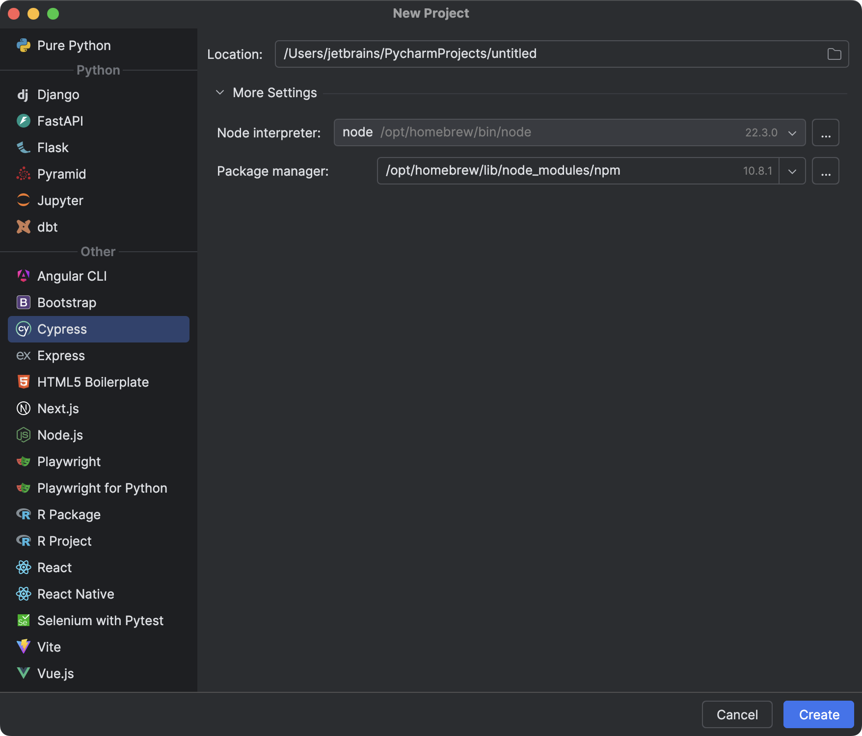 Cypress | PyCharm Documentation
