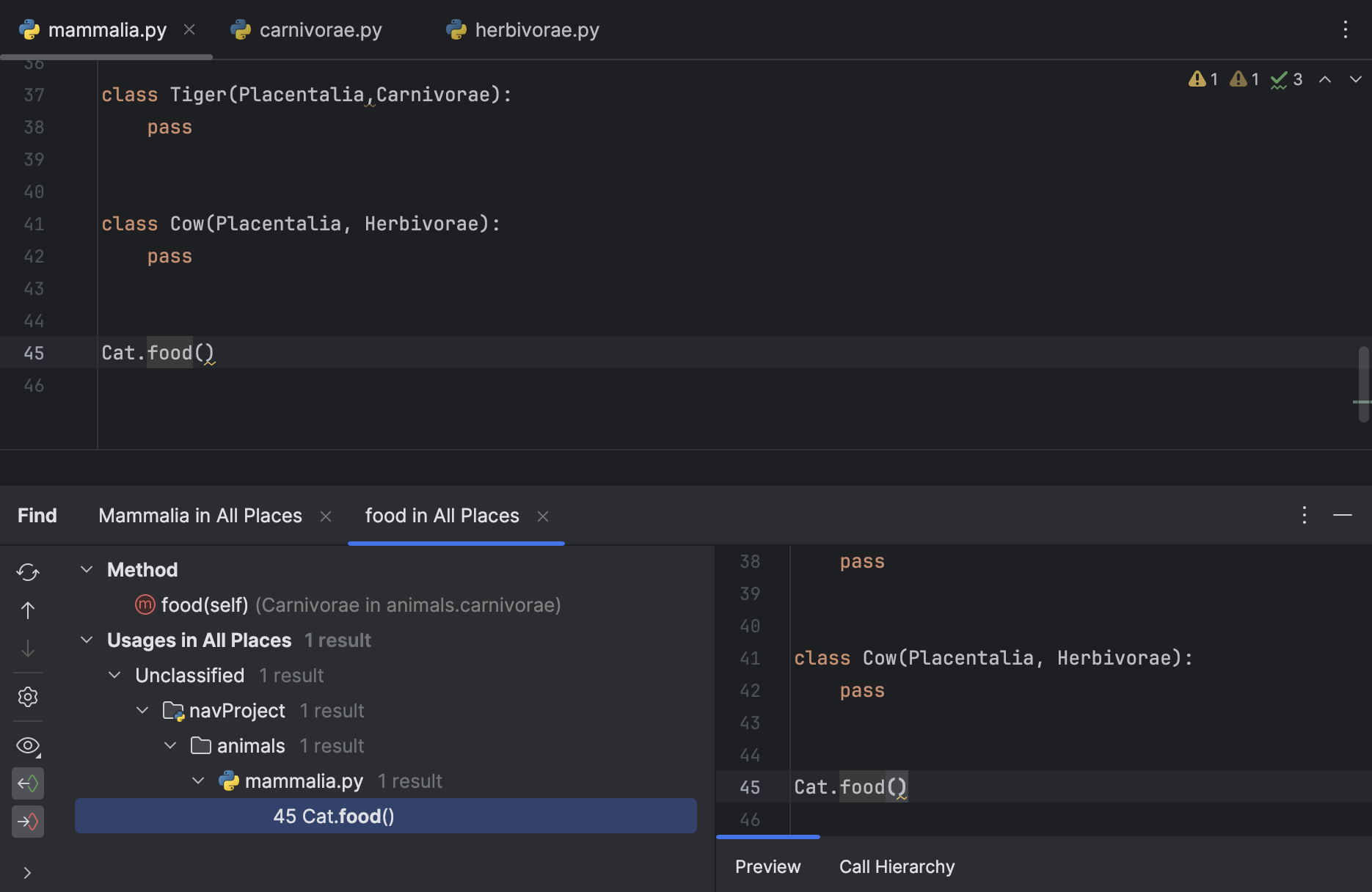 Part 3. Find usages | PyCharm Documentation