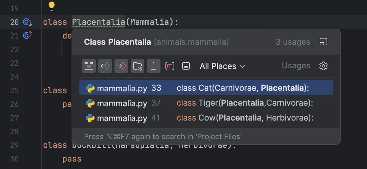 Part 3. Find usages | PyCharm Documentation