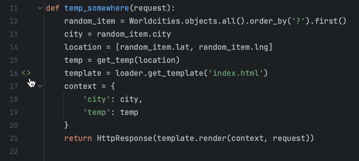 Navigate between templates and views | PyCharm Documentation
