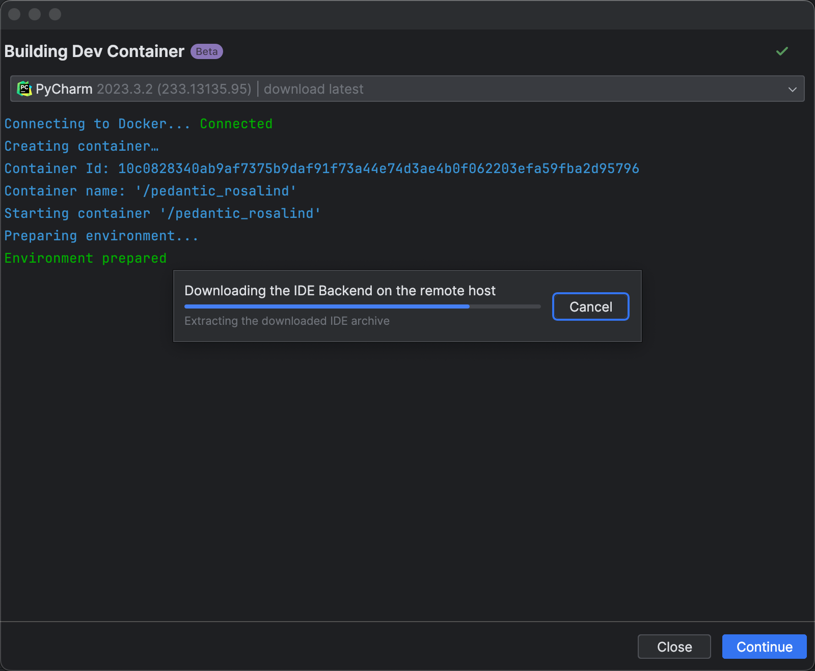 Start Dev Container inside IDE | PyCharm Documentation